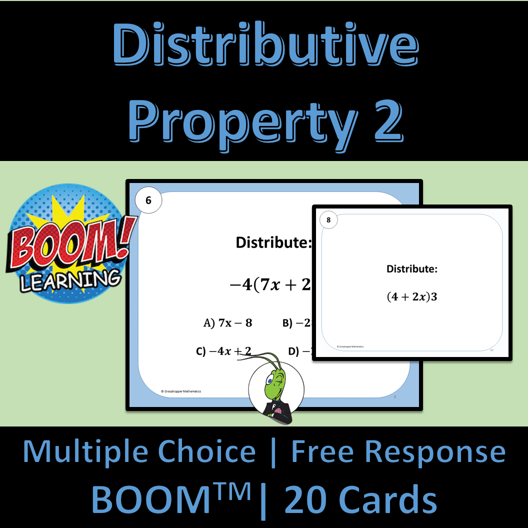 Distributive Property 2 Boom Digital Task Cards | Made By Teachers