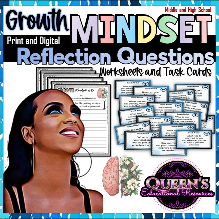 Growth Mindset Reflection Questions | Growth Mindset Worksheets | Task ...