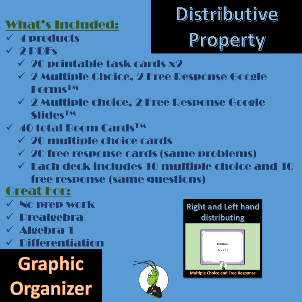 Distributive Property Task Cards Google, Boom and Printable | Made By ...