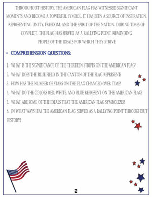 4th of July Reading & Comprehension| Symbolism behind the American flag ...