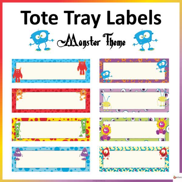 Monster Theme Tote Tray Labels Editable | Made By Teachers