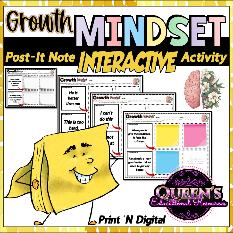 Growth Mindset Interactive Activity | Growth Mindset | Fixed Mindset ...