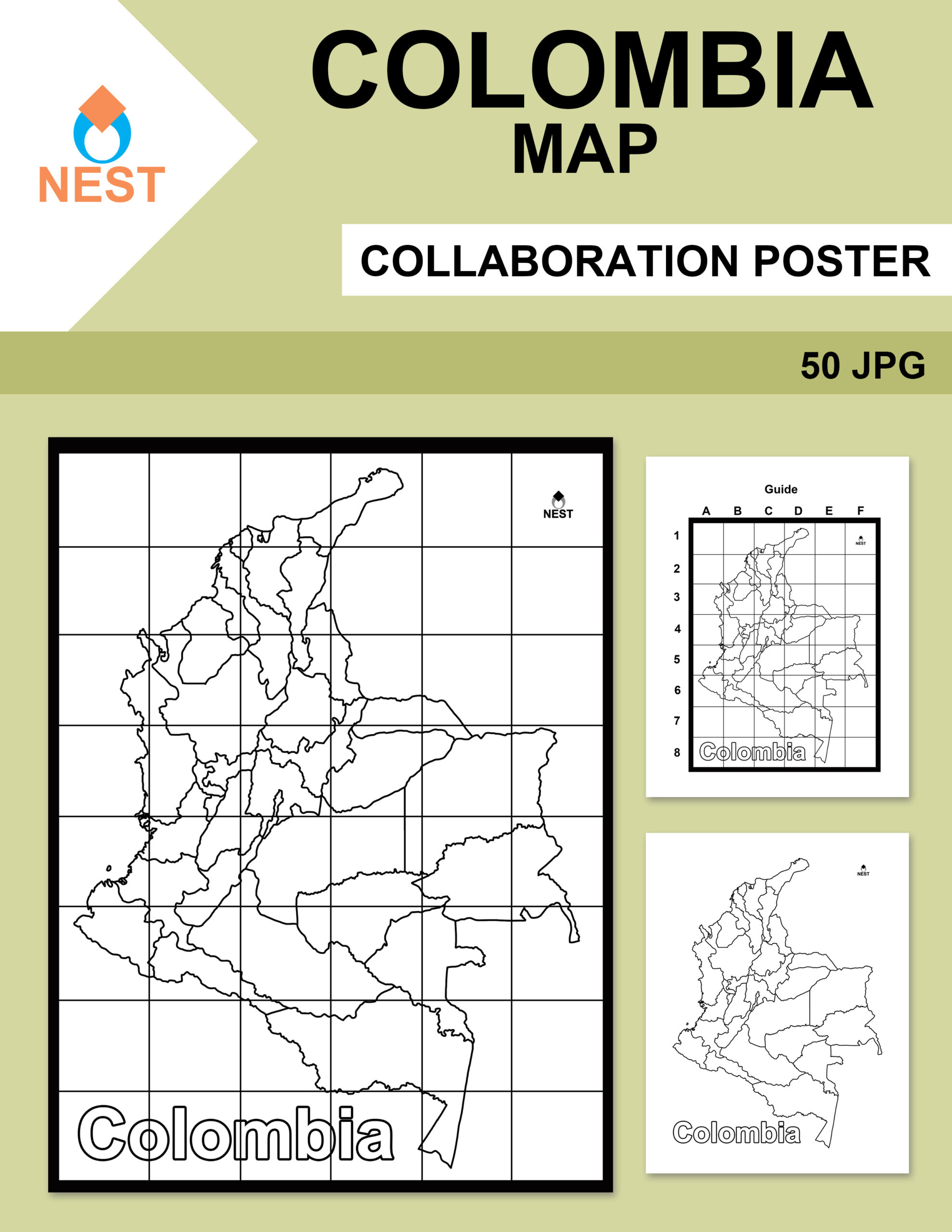 Colombia Map Collaboration Poster | Made By Teachers