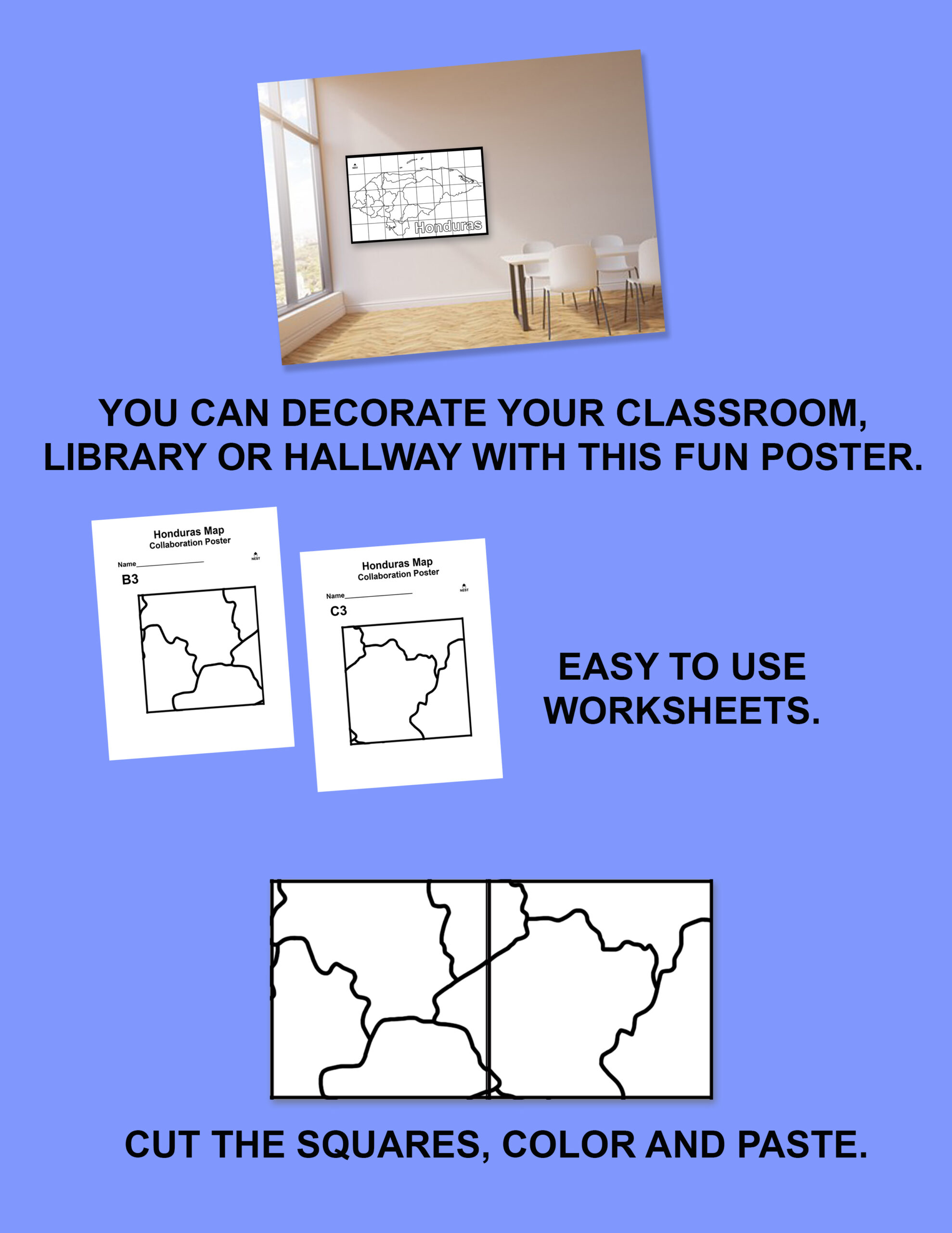 Honduras Map Collaboration Poster | Made By Teachers