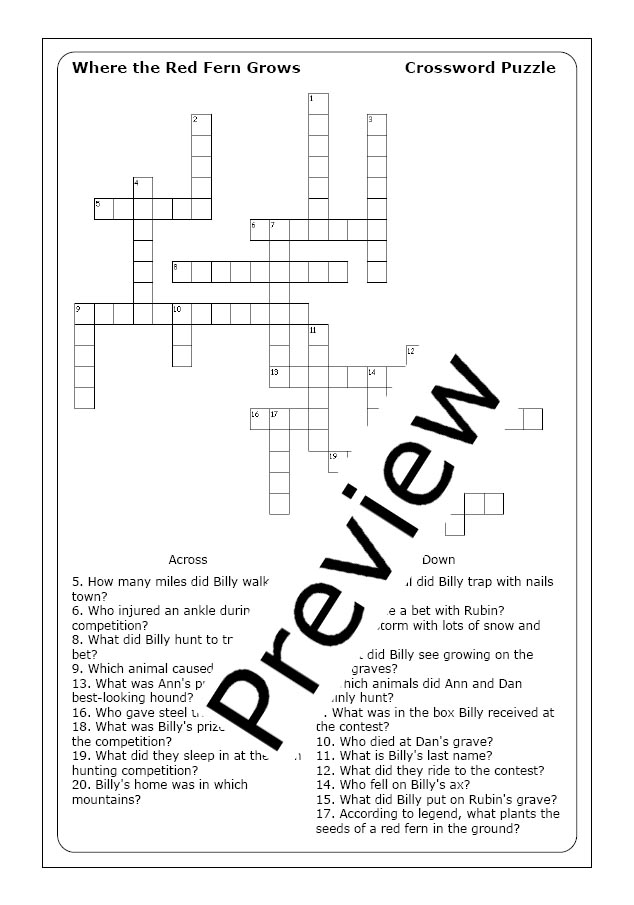 Wilson Rawls "Where the Red Fern Grows" worksheets | Made By Teachers