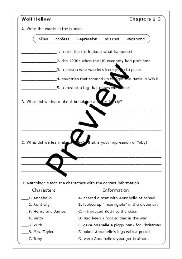 Lauren Wolk "Wolf Hollow" worksheets | Made By Teachers
