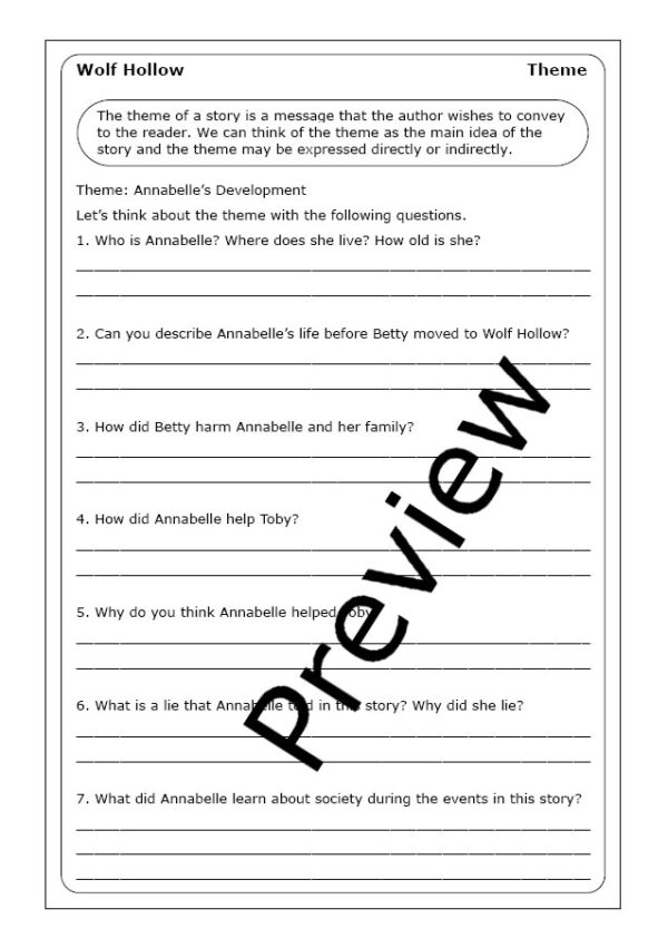 Lauren Wolk "Wolf Hollow" worksheets | Made By Teachers