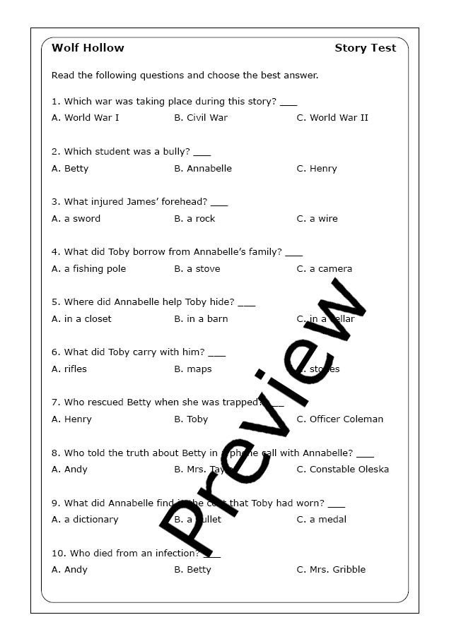 Lauren Wolk "Wolf Hollow" worksheets | Made By Teachers