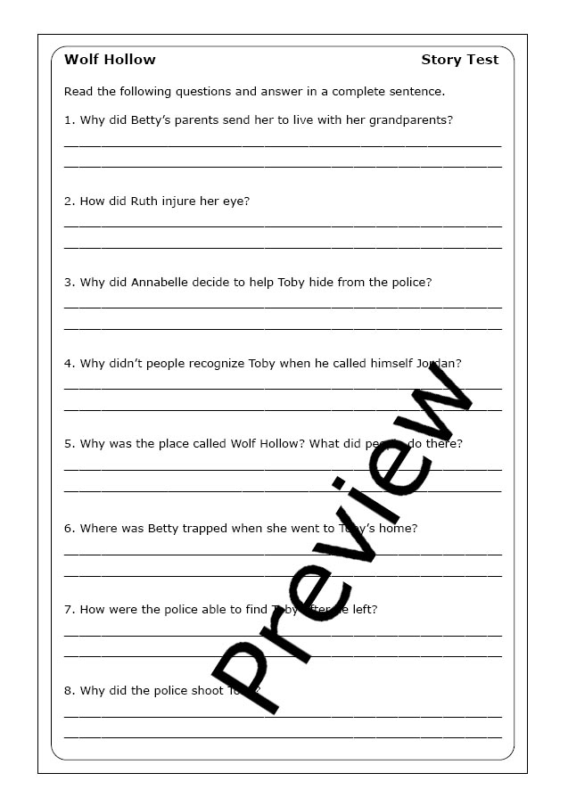 Lauren Wolk "Wolf Hollow" worksheets | Made By Teachers
