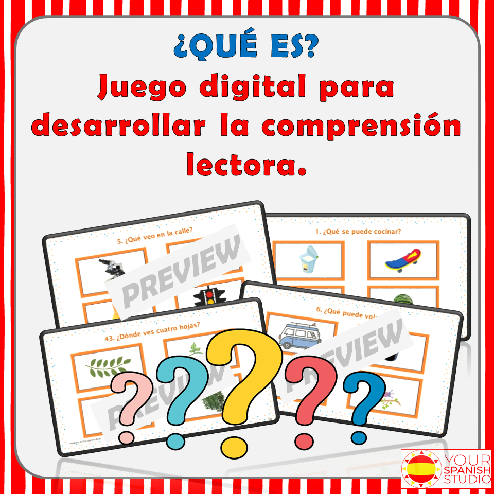 Spanish reading comprehension game No prep What is it Nivel inicial 50 ...