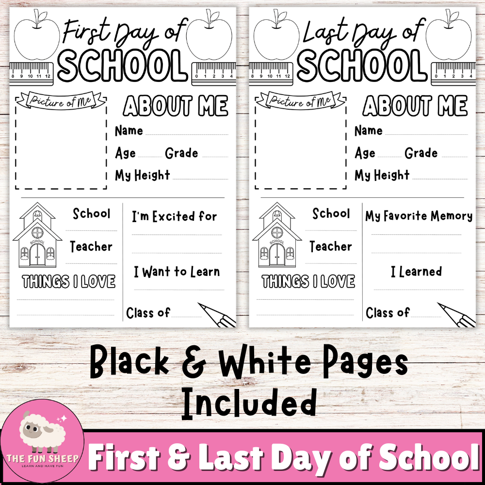 First and Last Day of School Questionnaire | Back to School Keepsake ...
