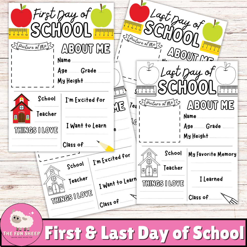 First and Last Day of School Questionnaire | Back to School Keepsake ...