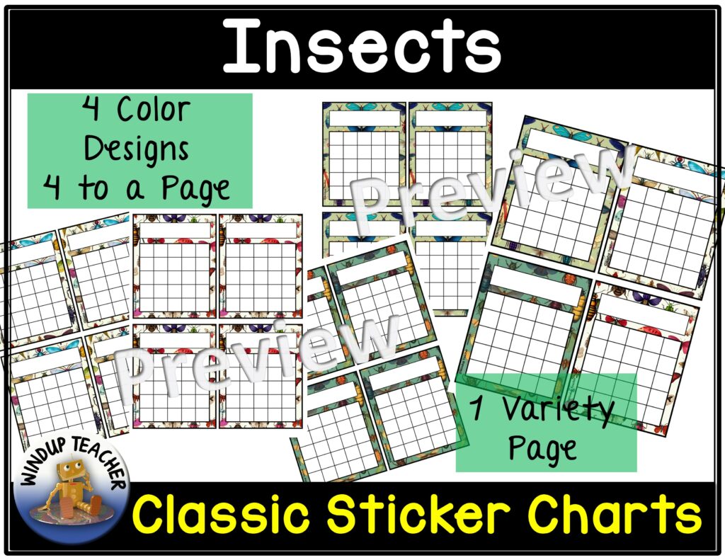 Insect Classic Sticker Charts | Made By Teachers
