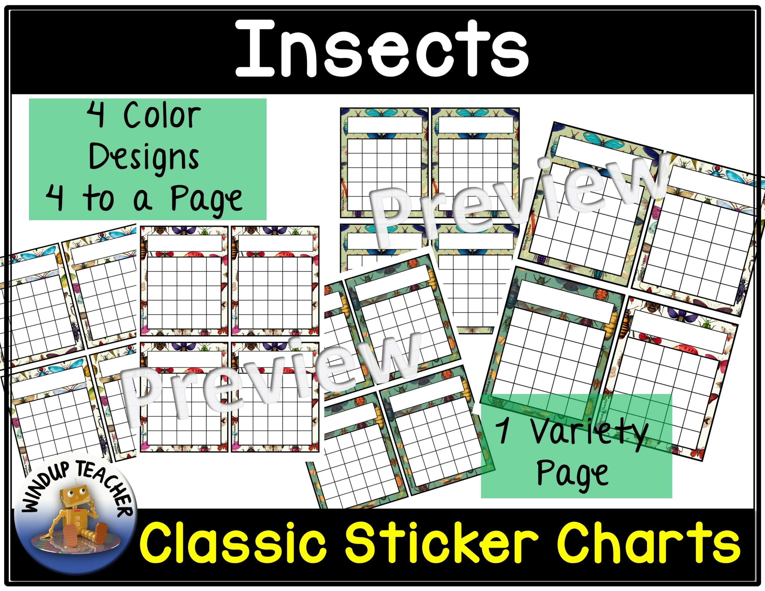 Insect Classic Sticker Charts | Made By Teachers