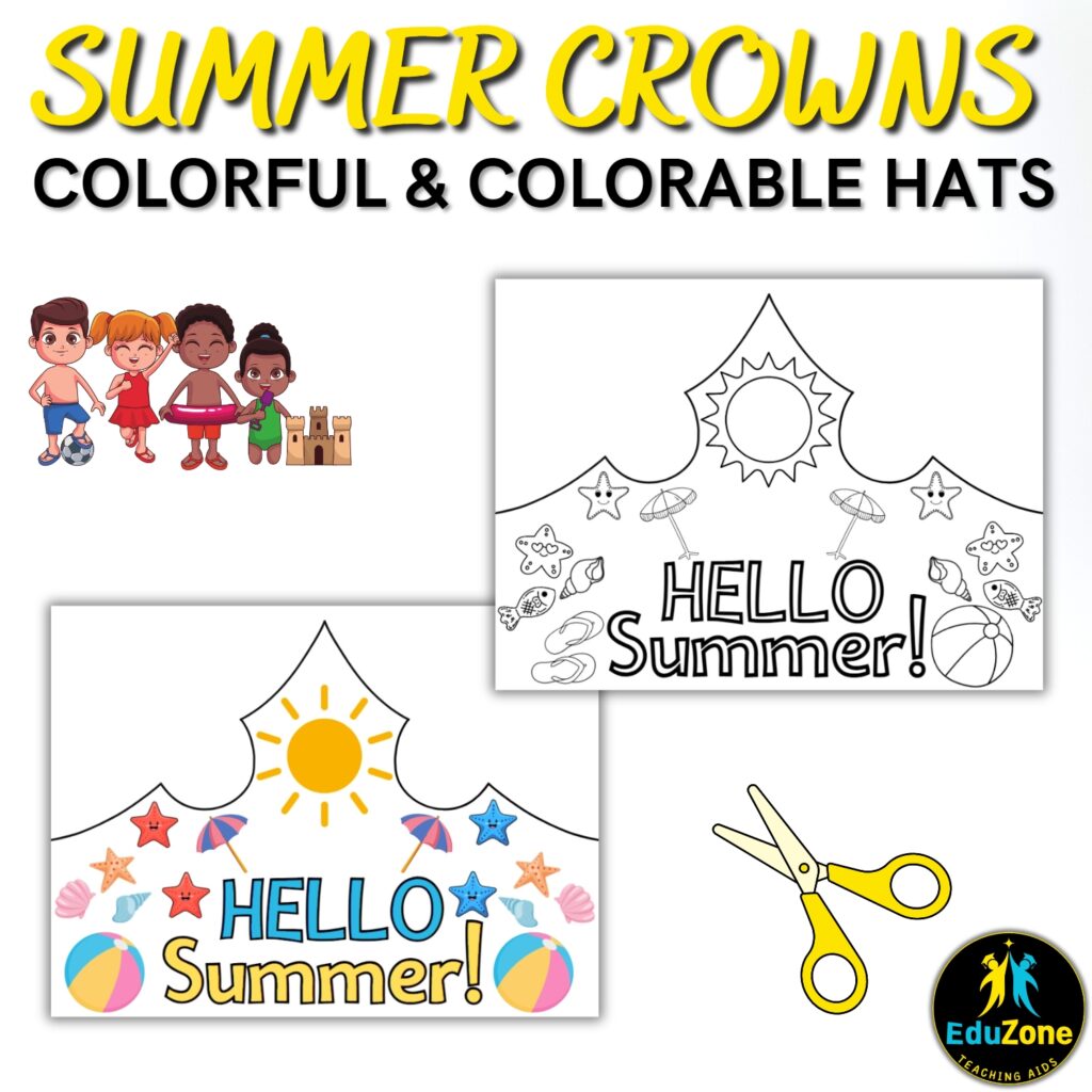 Free Summer Crowns: Colorful Hats & Crowns for Your Sunny Beach Bash ...