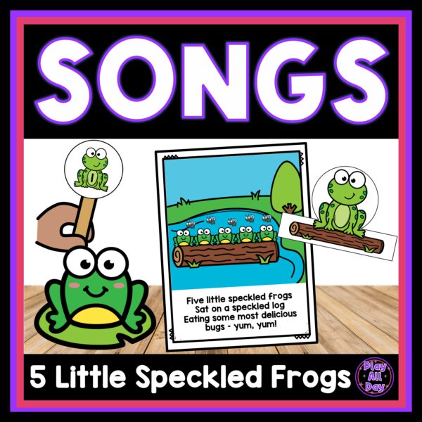 5 Little Speckled Frogs Song and Activity Set | Book Flashcards Props ...