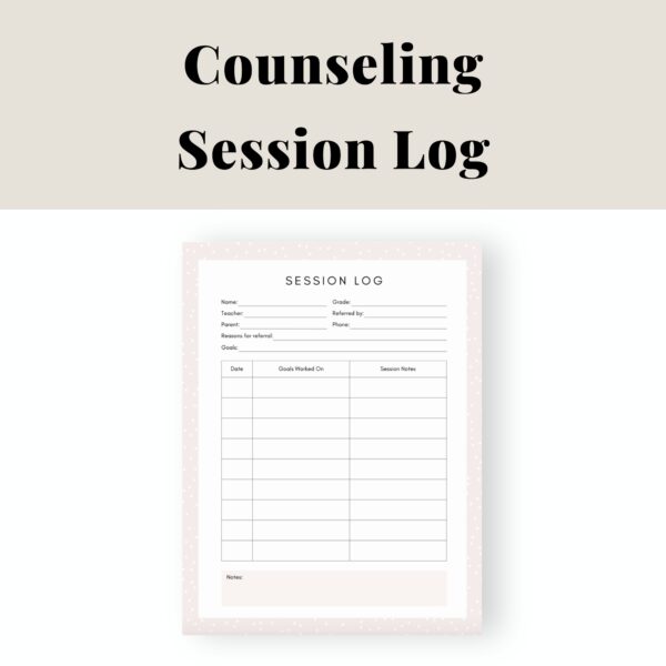 Individual Counseling Session Log, Cute Simple Pastel Pink Notes | Made ...