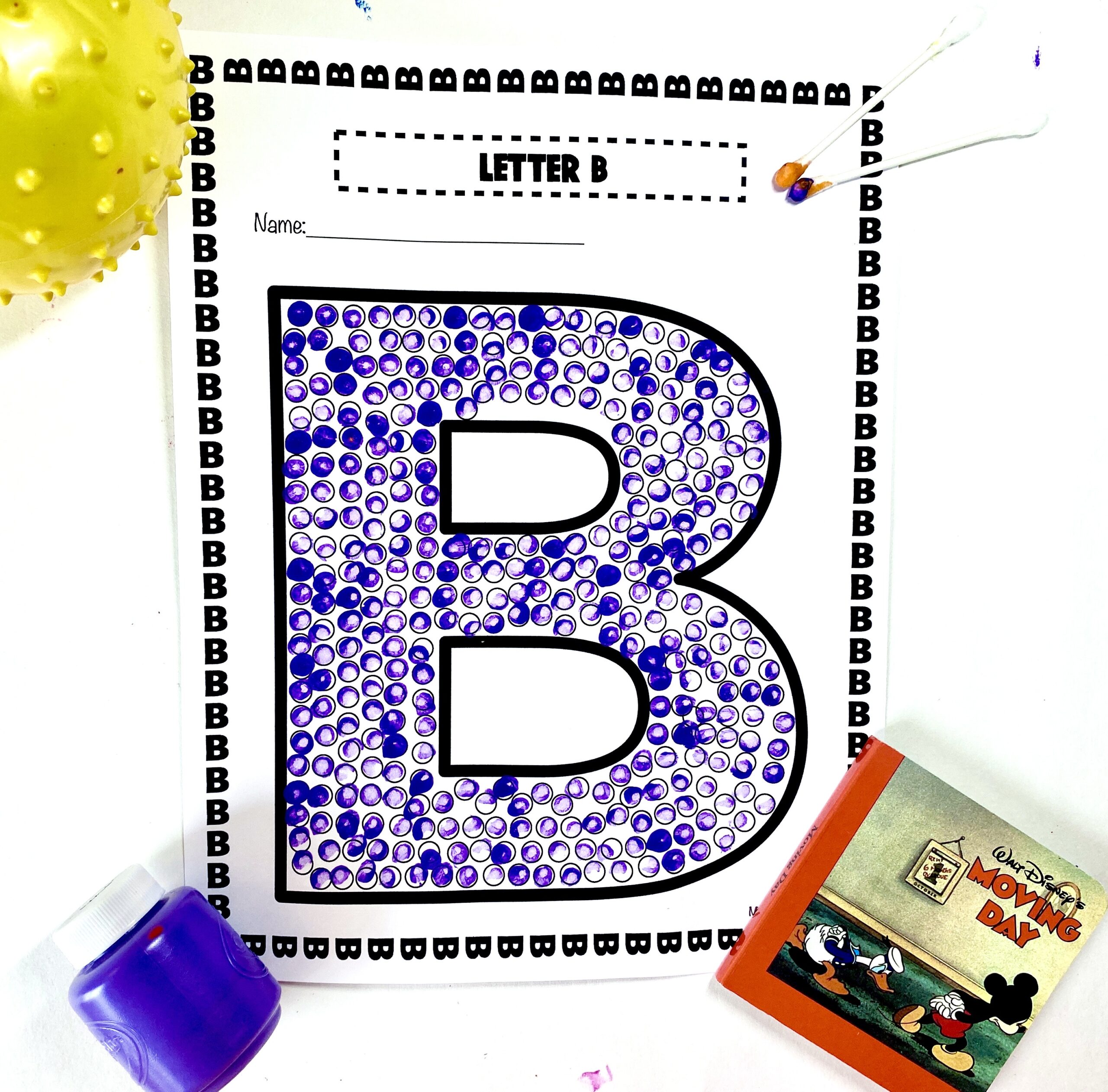 Letter B Q-Tip Art Packet | Made By Teachers
