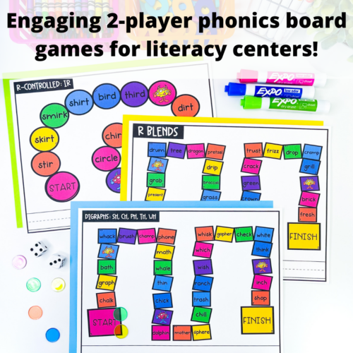 Phonics Games - Literacy Centers Games - Fun Phonics Board Game Bundle ...