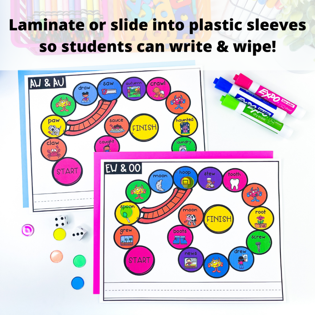 Phonics Games - Literacy Centers Games - Fun Phonics Board Game Bundle ...