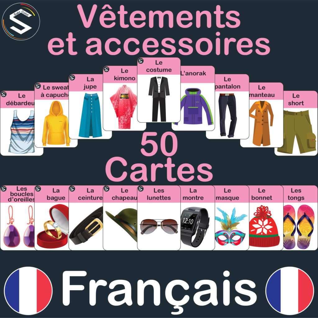 FRENCH "CLOTHES" Vocabulary flashcards | (Vêtements et accessoires ...
