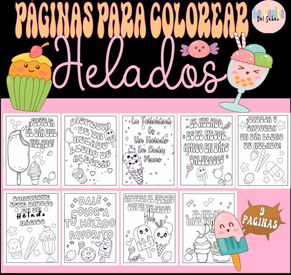 National Ice Cream Day Coloring Sheets | Helados Dibujos Para Colorear ...