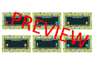 Monster Theme Student and Desk Name Tags Editable Bundle | Made By Teachers