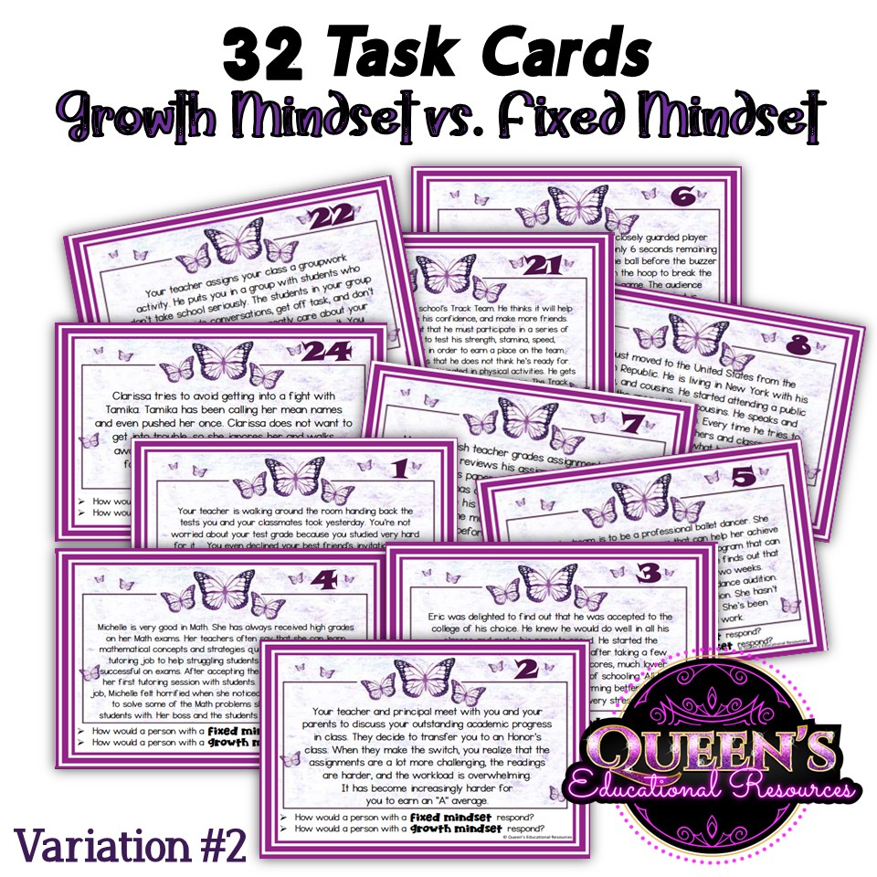 Growth vs. Fixed Mindset Scenarios | Growth Mindset Situation Cards ...
