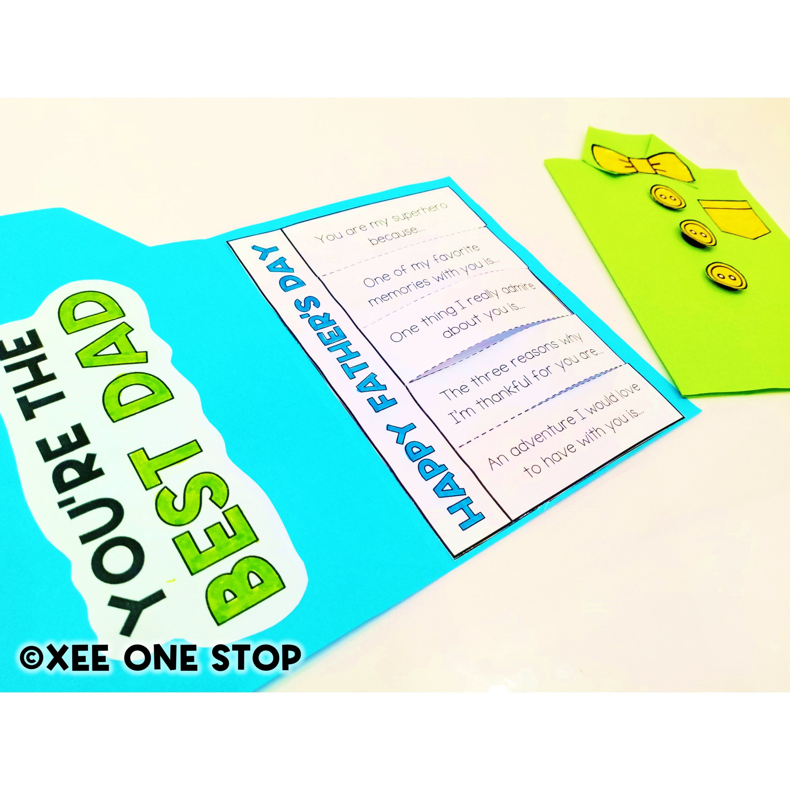 Father's Day Shirt Tie Card Craft Writing Prompts Project End of year ...