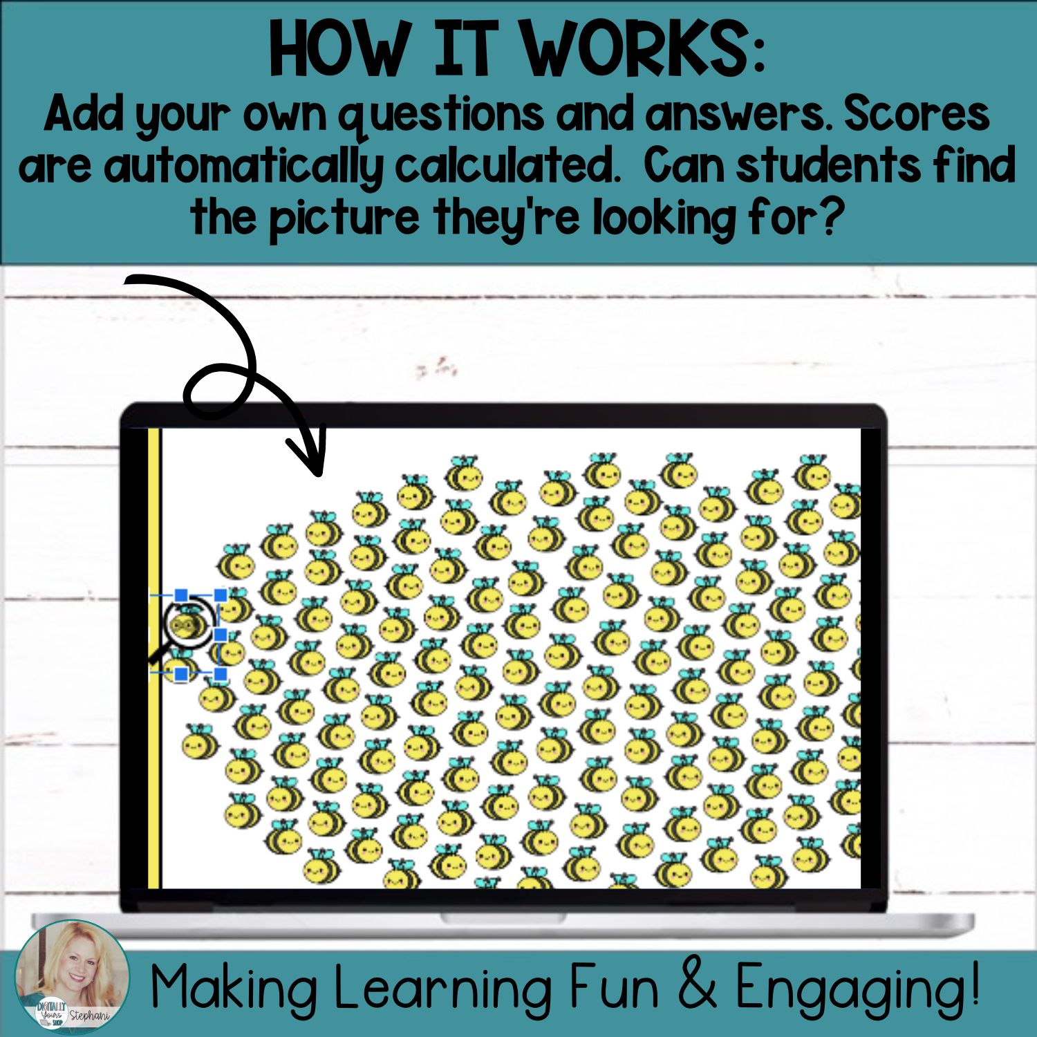 Editable Self-Checking Self-Grading I Spy Template - Digital Task Card ...