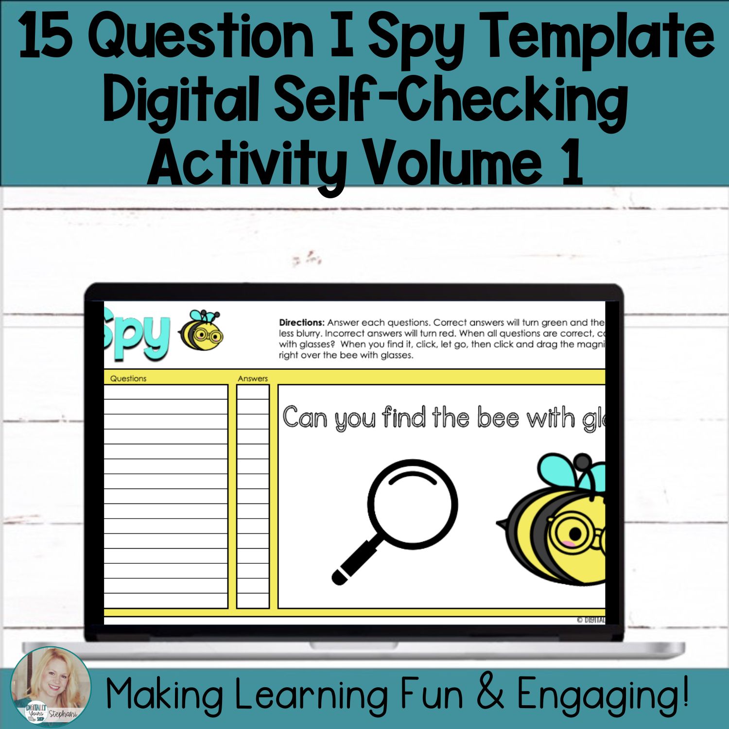 Editable - Self-Checking Self-Grading I Spy Template - Digital Activity ...