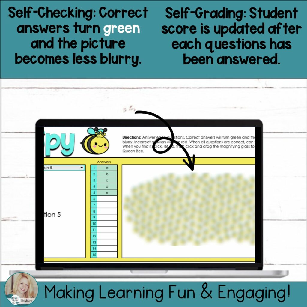 Editable Self-Checking Self-Grading I Spy Template - Digital Task Card ...