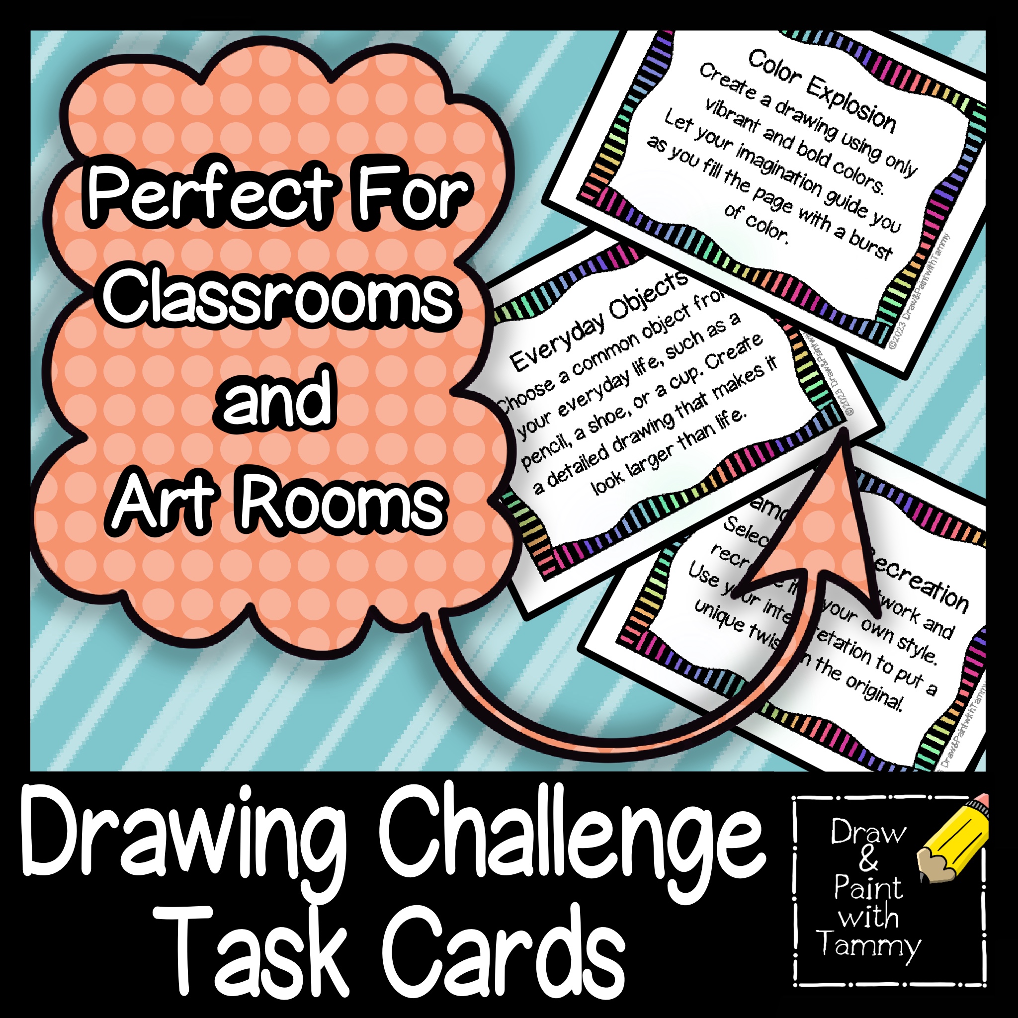Drawing Challenge Art Drawing Task Cards For Early Finishers and Art ...