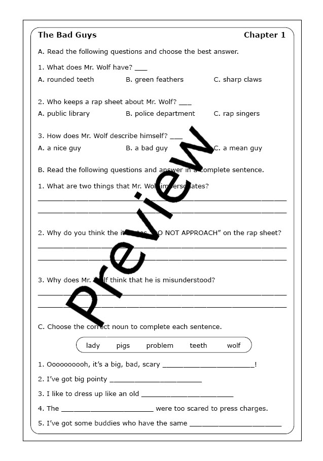 Aaron Blabey "The Bad Guys: Episode 1" worksheets | Made By Teachers