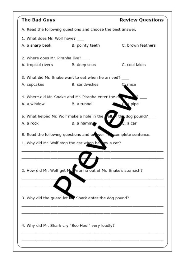 Aaron Blabey "The Bad Guys: Episode 1" worksheets | Made By Teachers