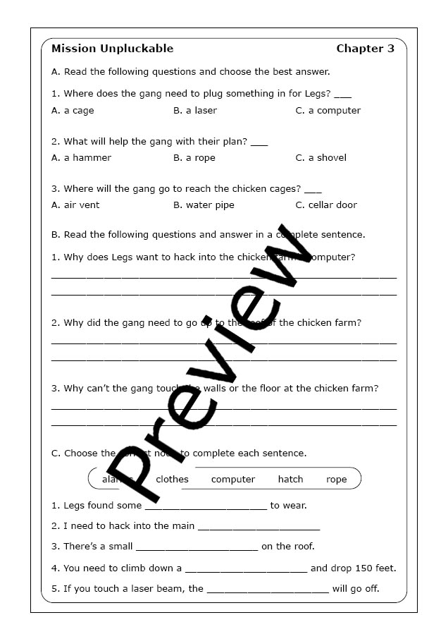 Aaron Blabey "The Bad Guys: Mission Unpluckable" worksheets | Made By ...