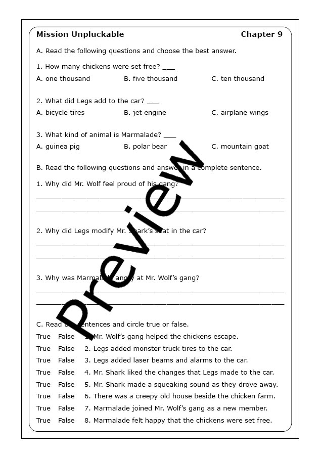 Aaron Blabey "The Bad Guys: Mission Unpluckable" worksheets | Made By ...