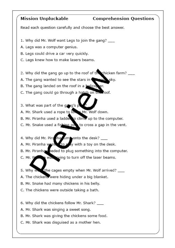 Aaron Blabey "The Bad Guys: Mission Unpluckable" worksheets | Made By ...