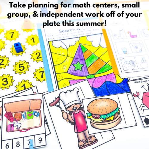 Kindergarten Math Centers - Summer Bundle | Made By Teachers
