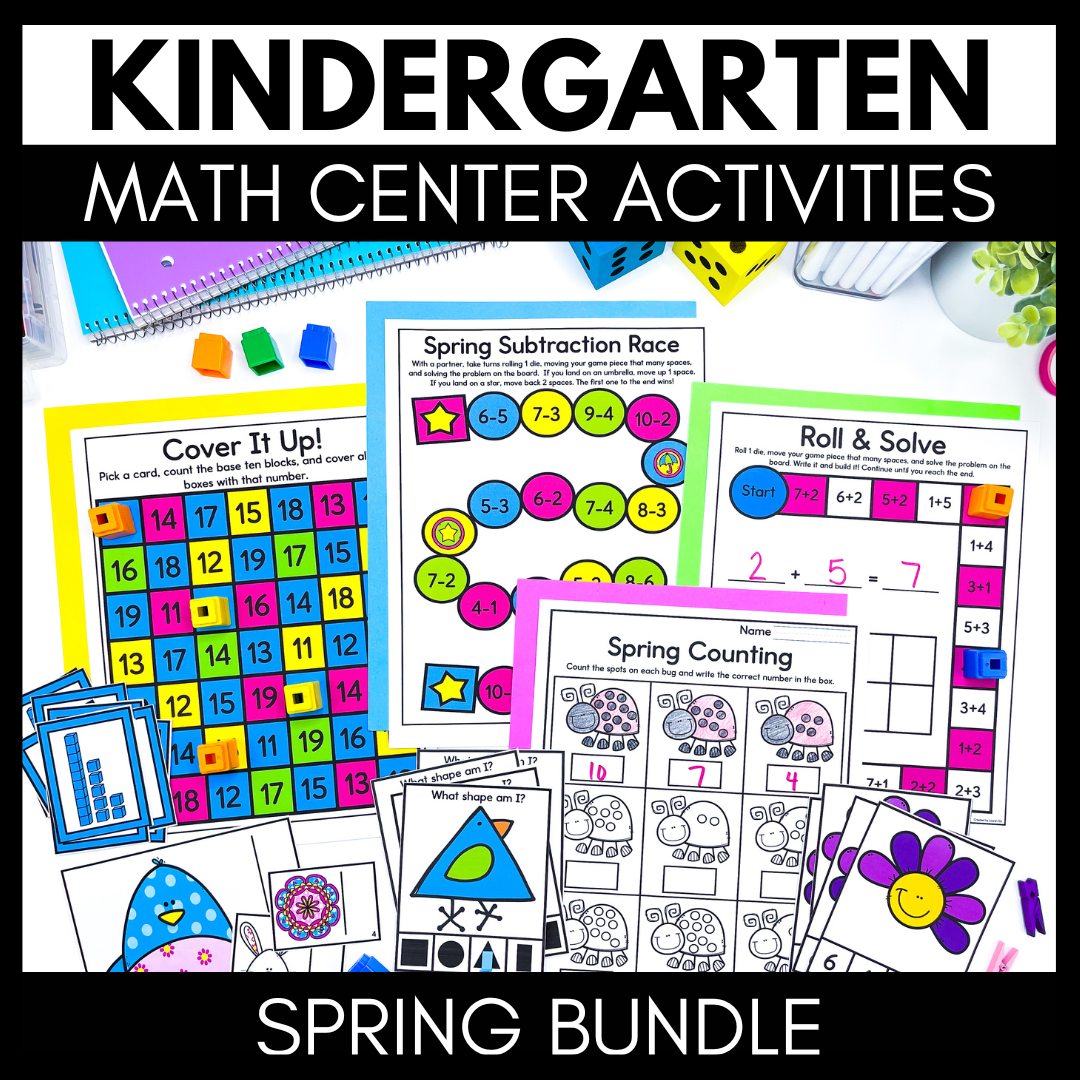 Kindergarten Math Centers - Spring Bundle | Made By Teachers