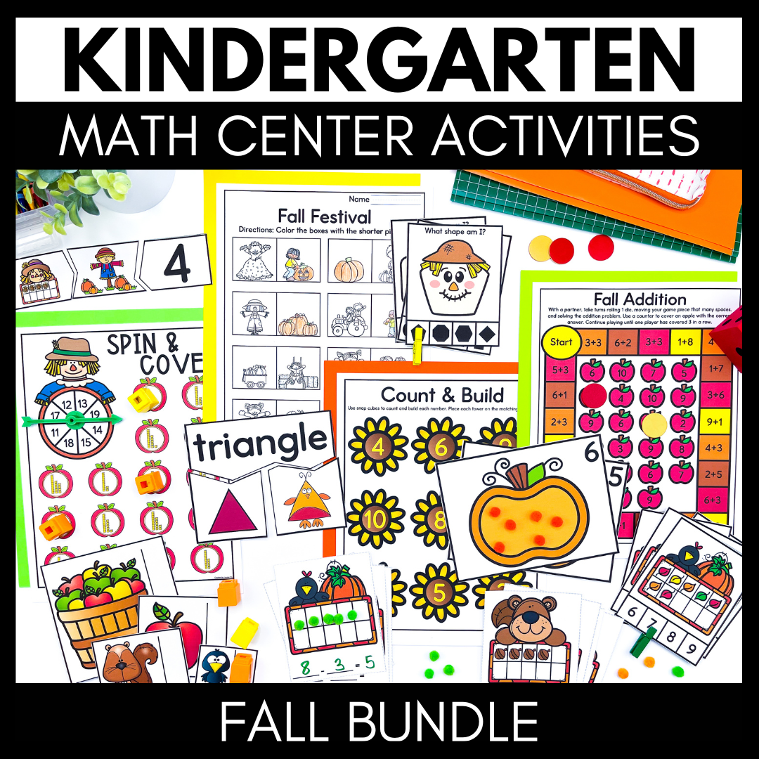 Kindergarten Math Centers - Fall Bundle | Made By Teachers