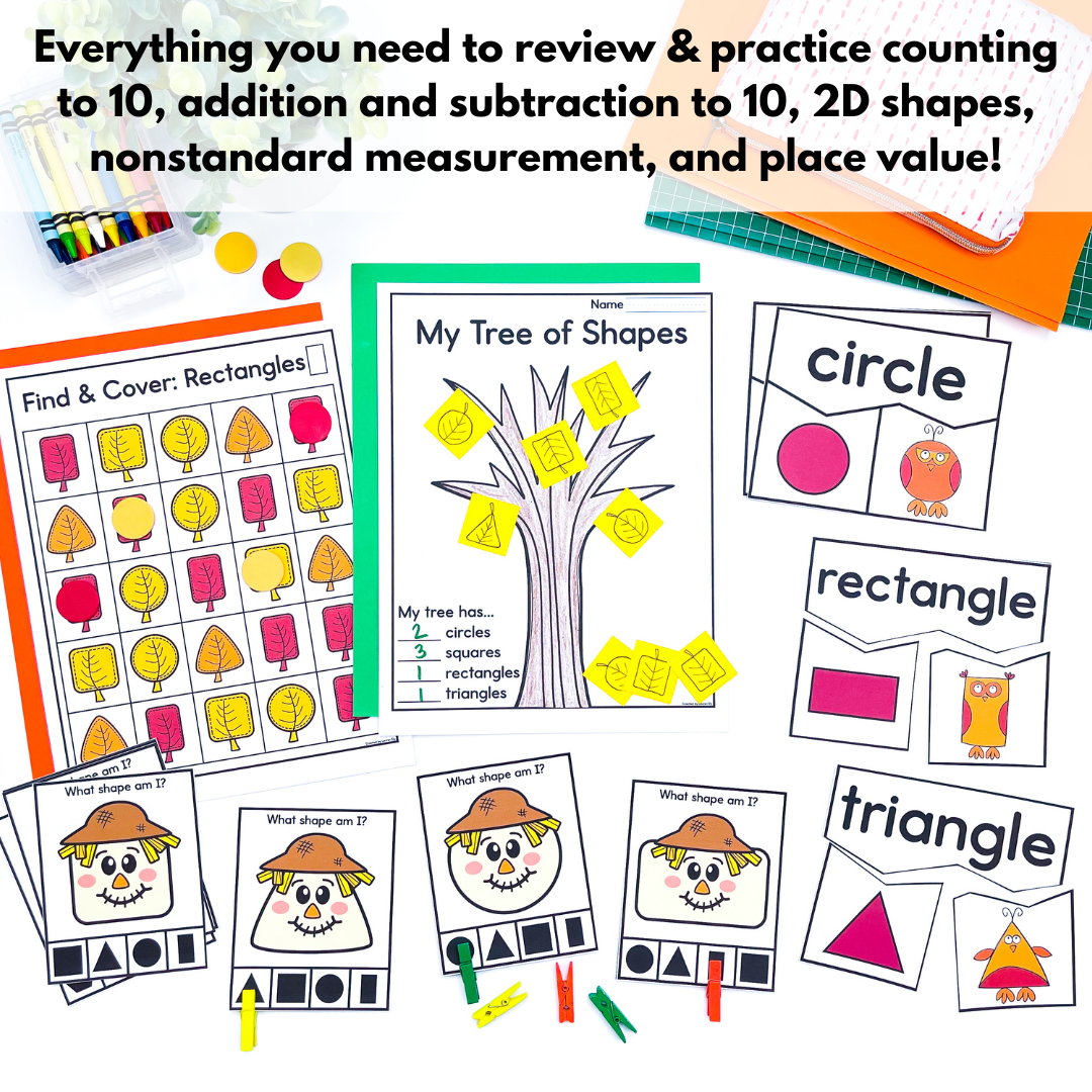 Kindergarten Math Centers - Fall Bundle | Made By Teachers
