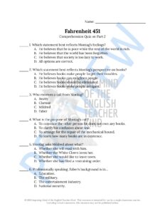 Fahrenheit 451 by Ray Bradbury Quiz and Answer Key Bundle | Made By ...