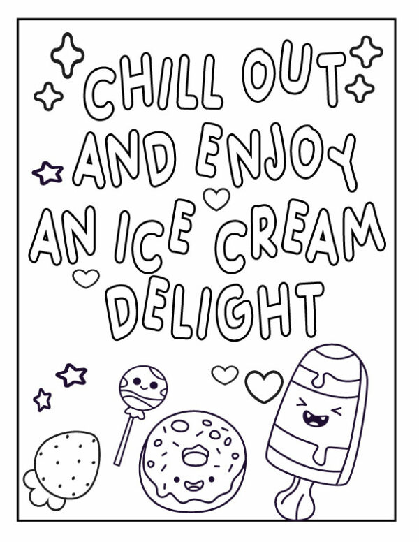 National Ice Cream Day Coloring Sheets| Summer Ice Cream Sayings Pages ...