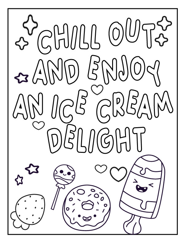 National Ice Cream Day Coloring Sheets| Summer Ice Cream Sayings Pages ...