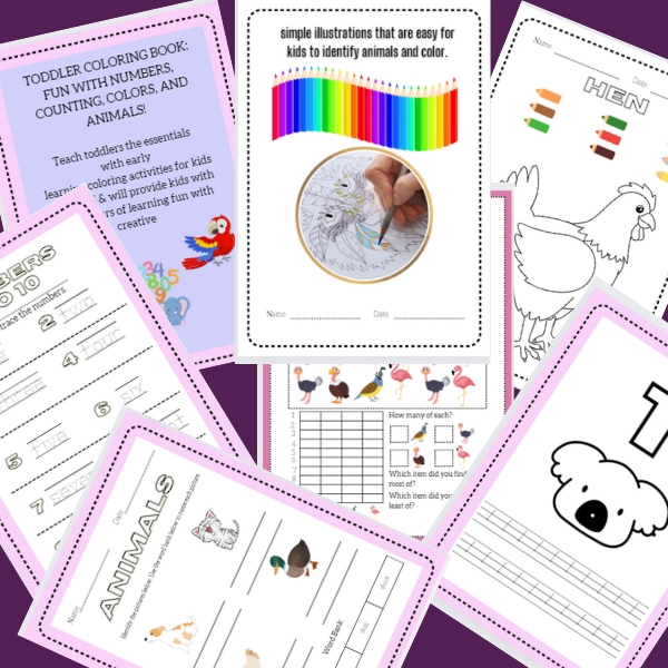 Coloring Book- fun with Numbers, Counting, Coloring & Vocabulary of ...