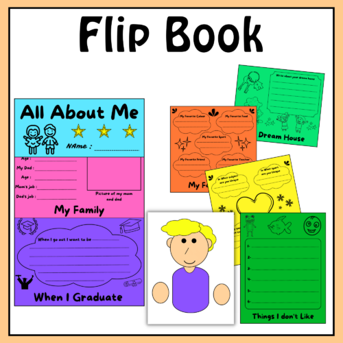 All About Me Craft Flip Up Book, Back To School Activity, All About Me ...
