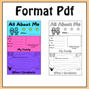 All About Me Craft Flip Up Book, Back To School Activity, All About Me ...