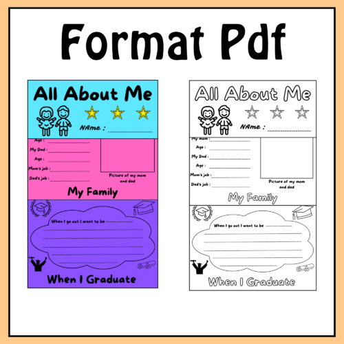 All About Me Craft Flip Up Book, Back To School Activity, All About Me ...