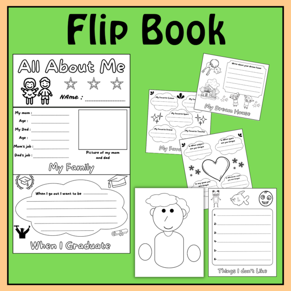 All About Me Craft Flip Up Book, Back To School Activity, All About Me ...
